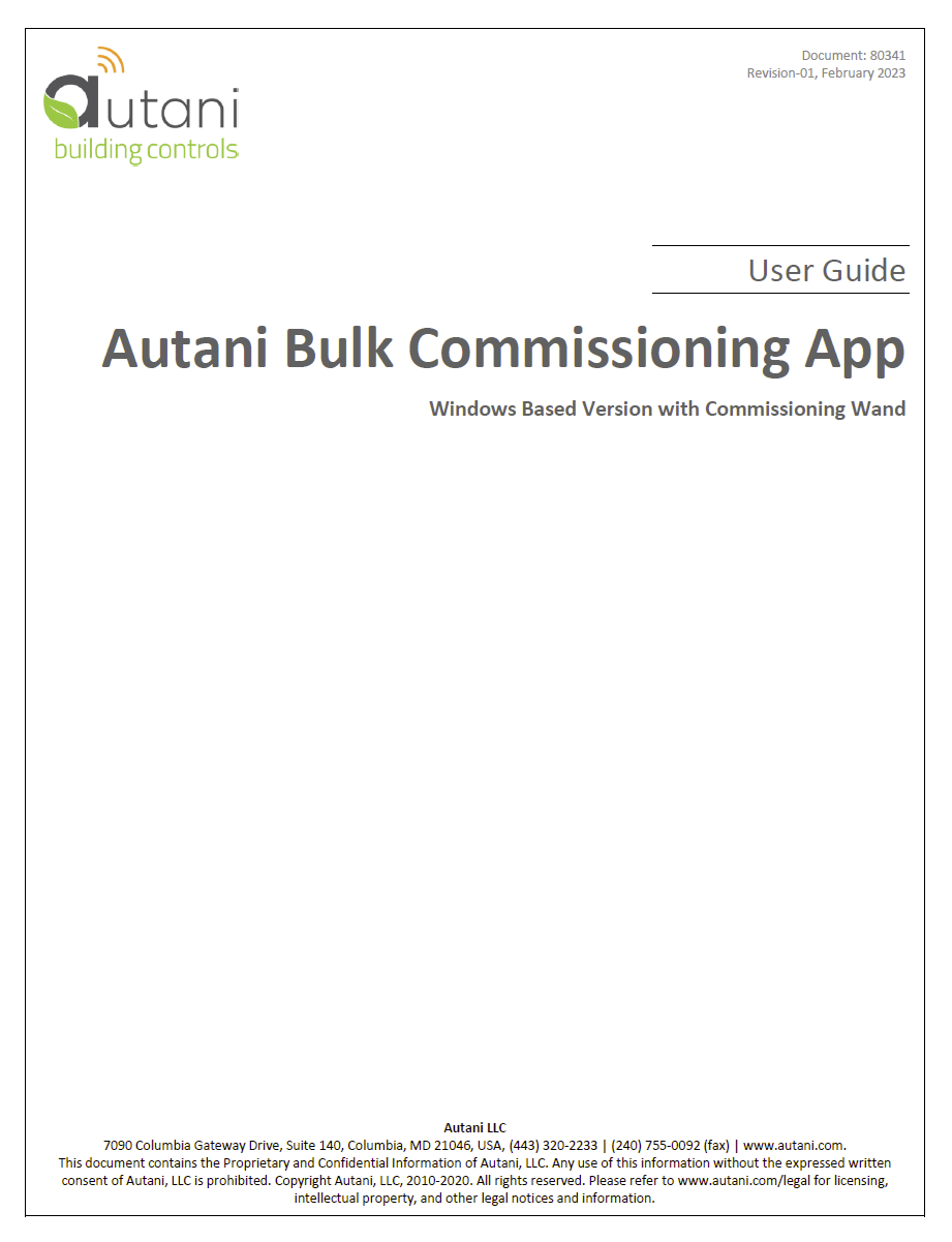 Autani 'Wand-Based' Commissioning App User Guide (Legacy) – Autani Support